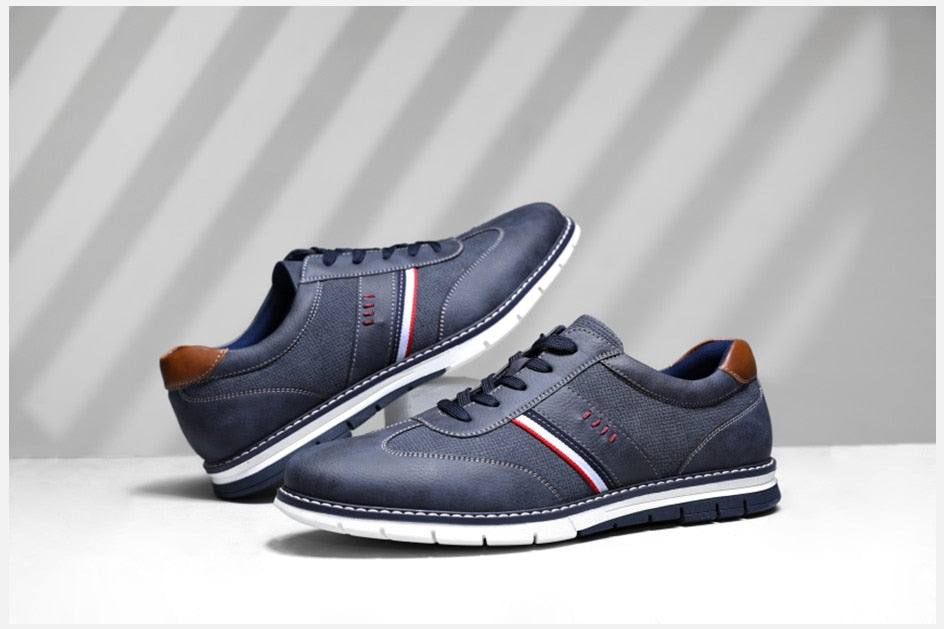 Angelo Ricci™ Brand Designer Autumn Lightweight Leather Sneakers