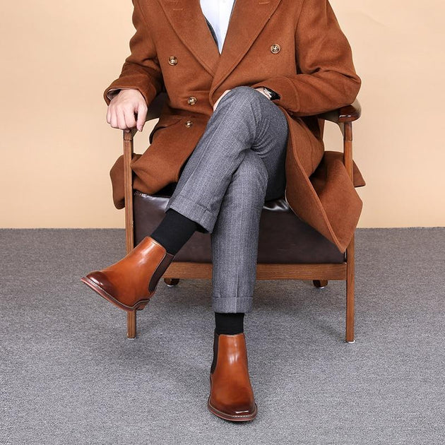 Angelo Ricci™ Men's Genuine Leather Chelsea Boots